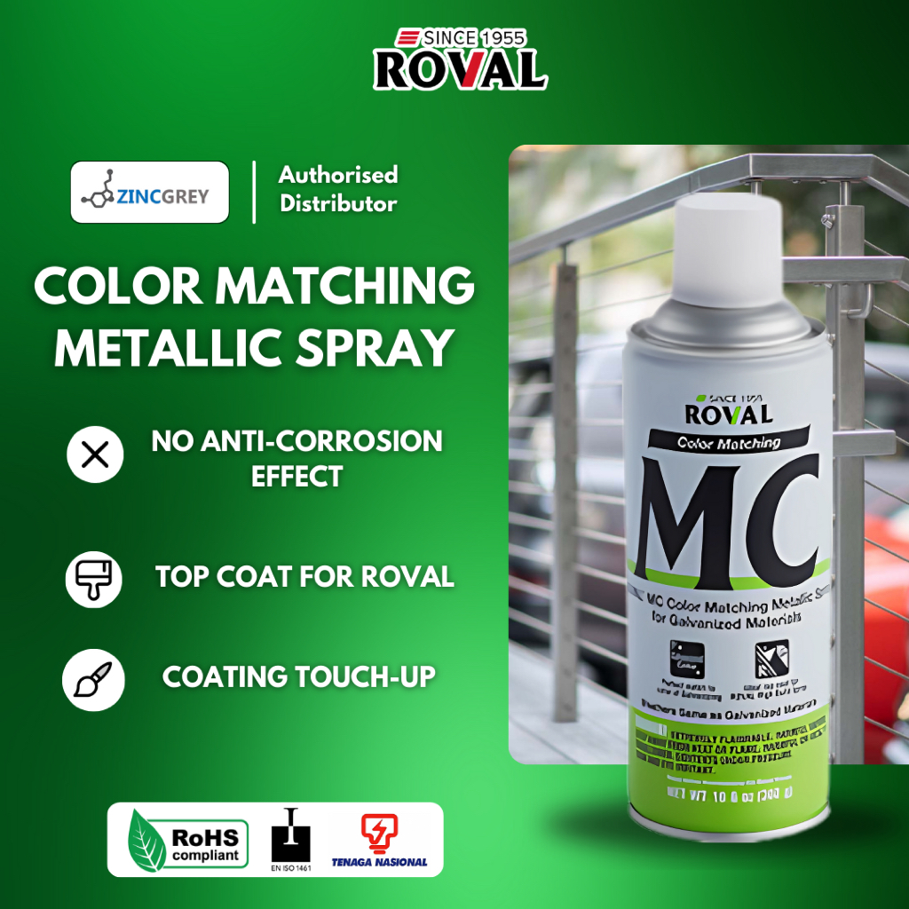ROVAL MC COLOR MATCHING METALLLIC SPRAY 420ML | Shopee Malaysia