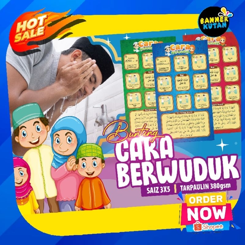 cara wuduk / cara bermuduk / cara ambil air sembahyang / pembelajaran ...