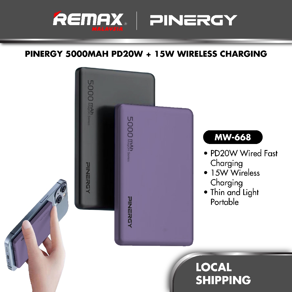 REMAX X PINERGY MW-668 15W Magnetic Wireless + PD20W 5000mAh Thin ...