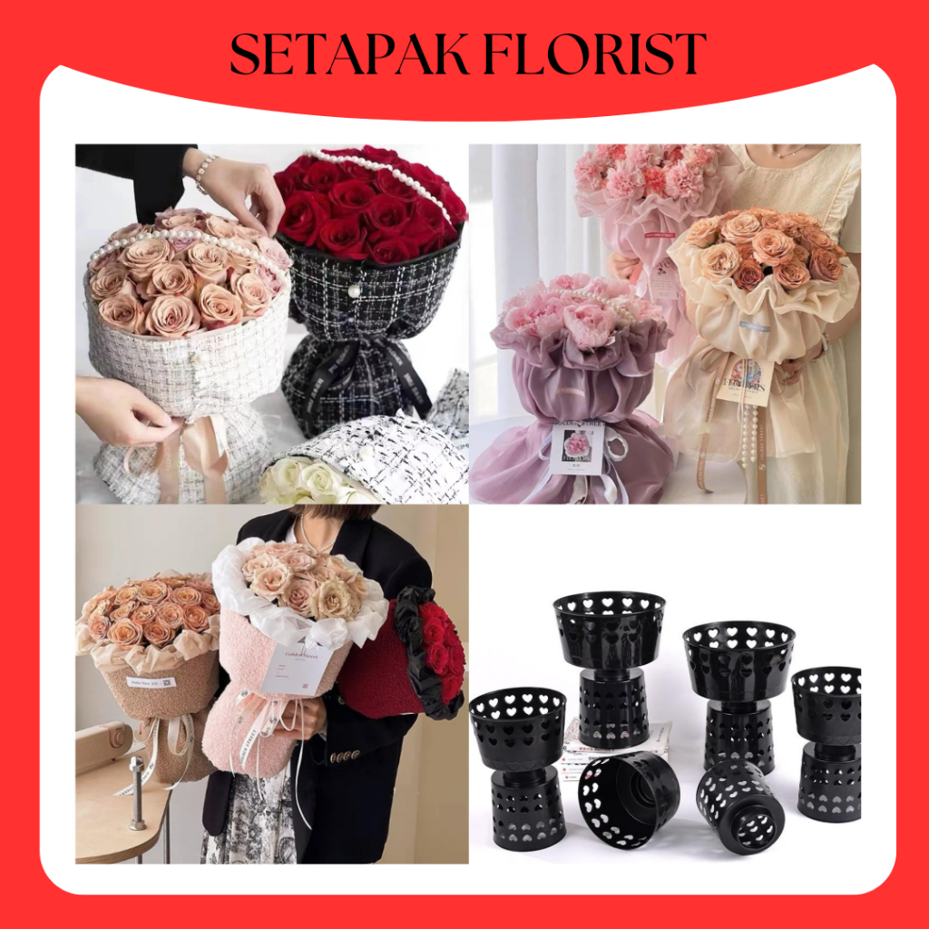 FABRIC CLASSIC Checked Flower Wrapping Paper Bouquet Gift Florist Wrap ...
