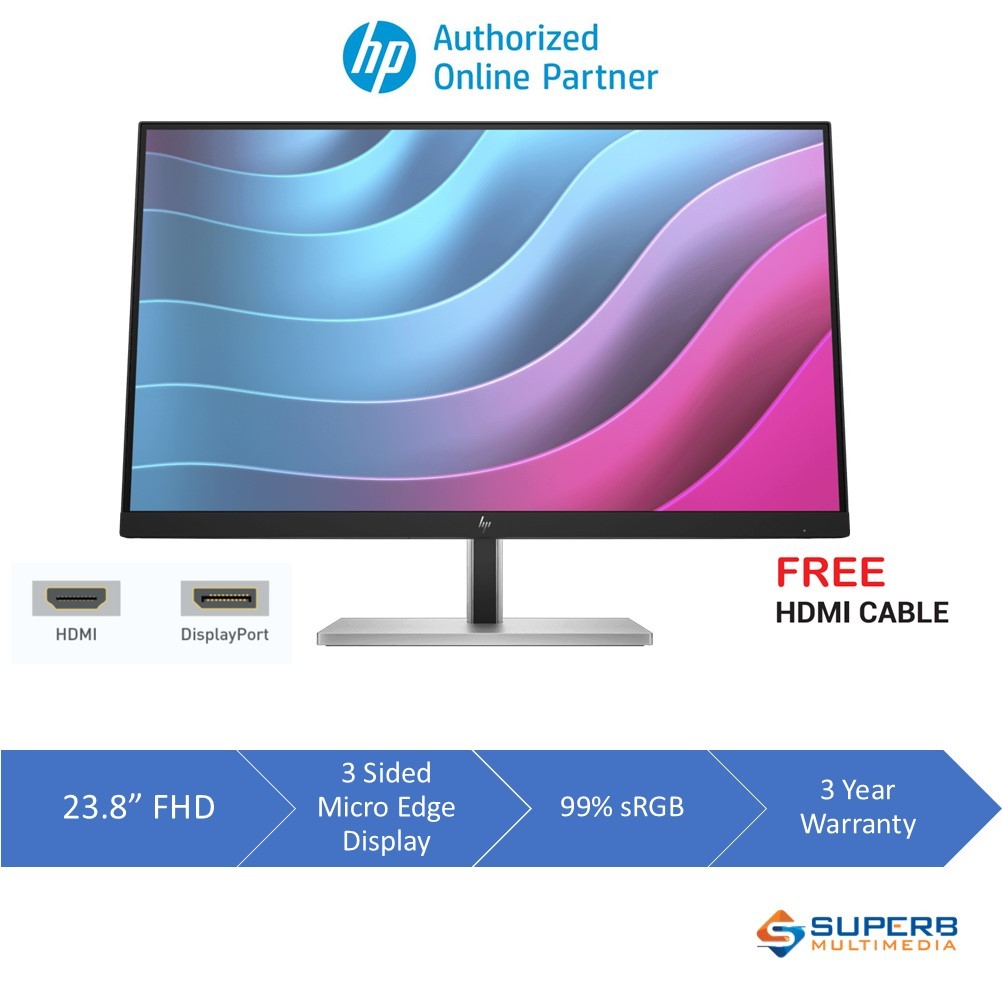 HP E24 G5 23.8 inch FHD Monitor 6N6E9AA | Shopee Malaysia