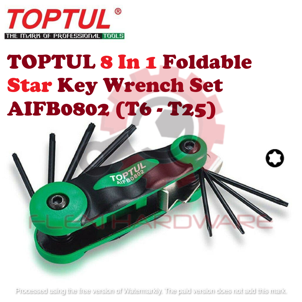 TOPTUL 8 In 1 Foldable Star Key Torx Wrench Set AIFB0802 TOPTUL 8 In 1 ...