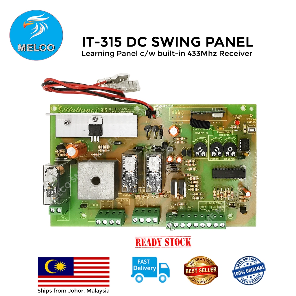 Autogate Control Board- IT 315 433MHZ DC Swing Panel , Autogate Swing ...