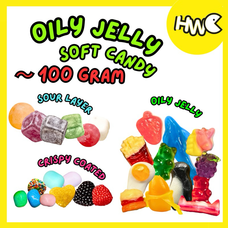 🍬 HAPPY QUALITY Mix Oily Jelly 100g Childhood Gummy Candy Sedap ...
