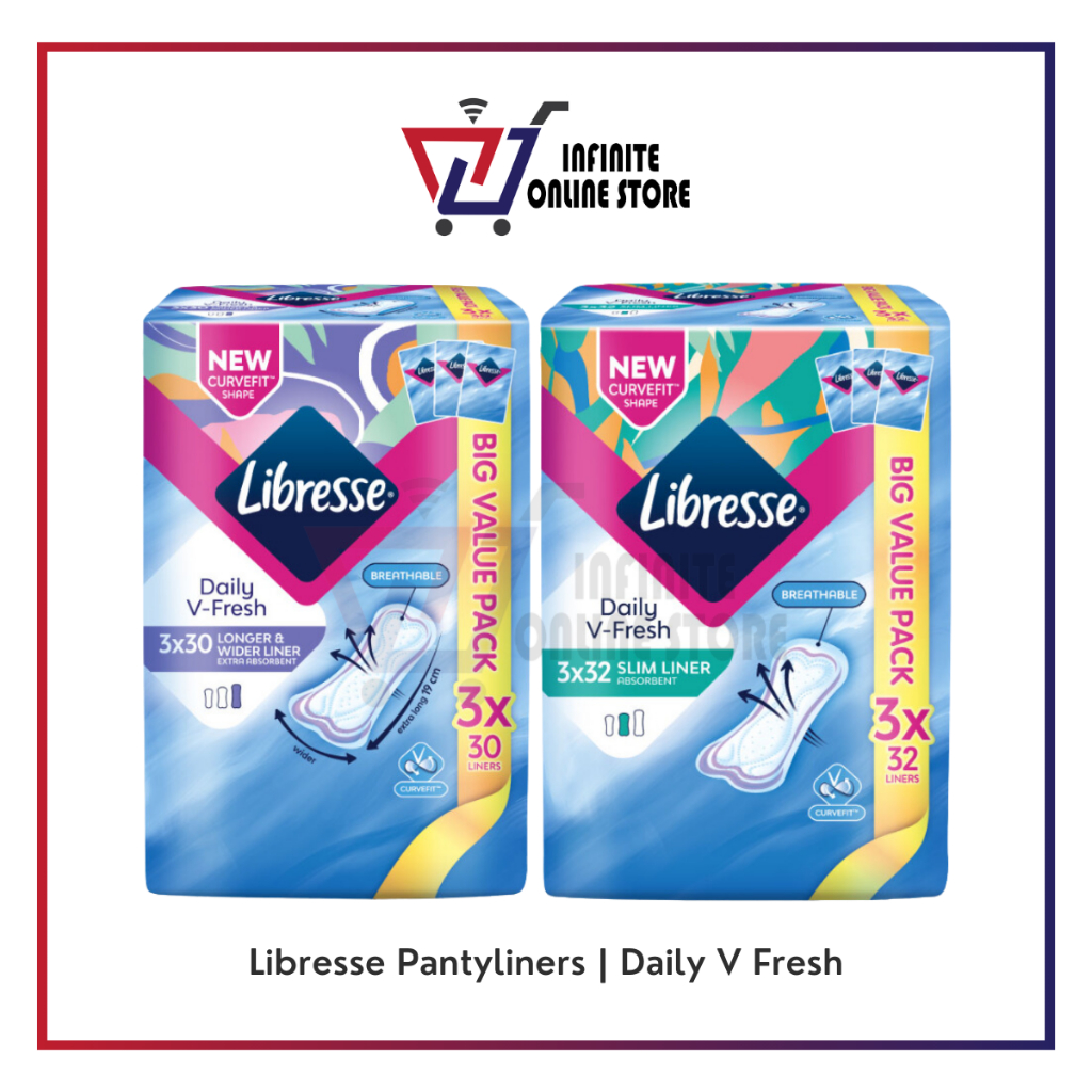 Libresse Panty Liners (Longer Wider 3x30s / Slim Liner 3x32s) | Shopee ...