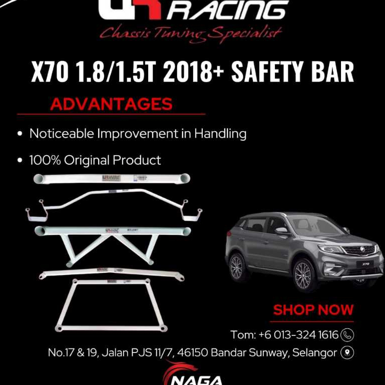 ULTRA RACING SAFETY BAR PROTON X70 2018+ FRONT STRUT BAR ENGINE BAR 2 ...
