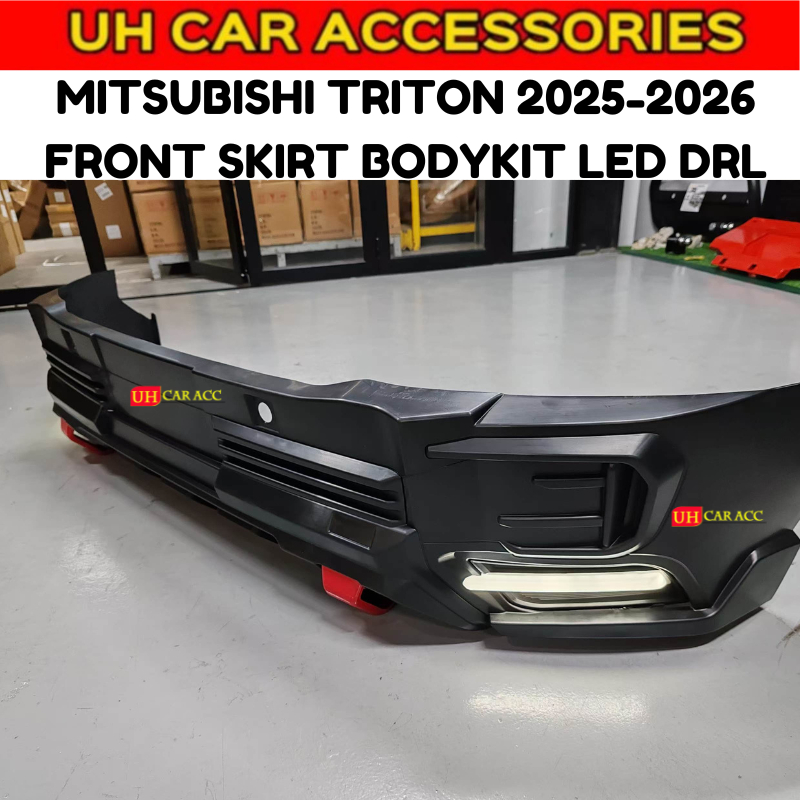 MITSUBISHI TRITON 2025-2026 FRONT BUMPER GUARD SKIRT BODYKIT LED DRL ...