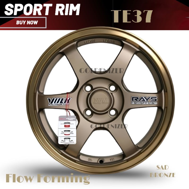 Flow forming sport rim kereta 🛞 TE37 15" 6.5jj 4H100 light weight (1set) | Shopee Malaysia