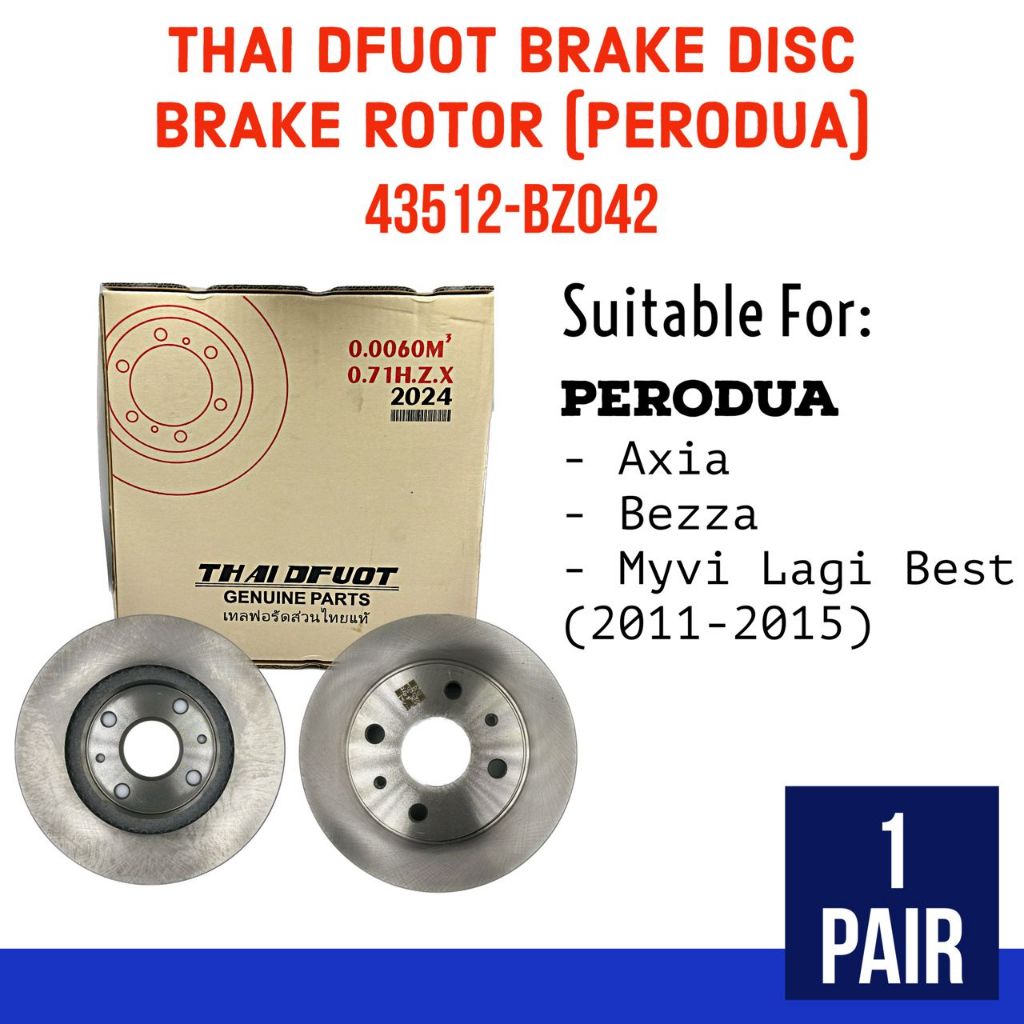 【100% ORIGINAL】THAI DFUOT PERODUA CAKERA BREK DEPAN (43512-BZ042 ...