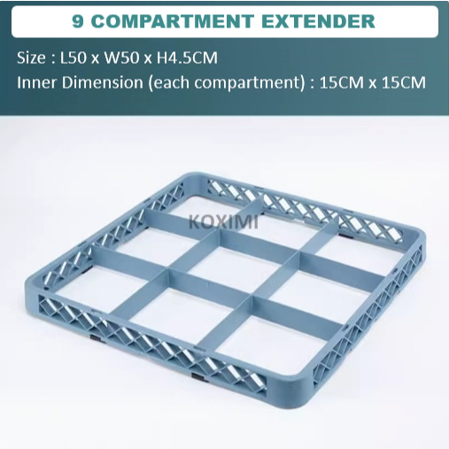 Glass Rack Extender 9 Compartments - Add Height To Existing Glass Rack ...