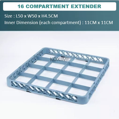 Glass Rack Extender 16 Compartments - Add Height To Existing Glass Rack ...