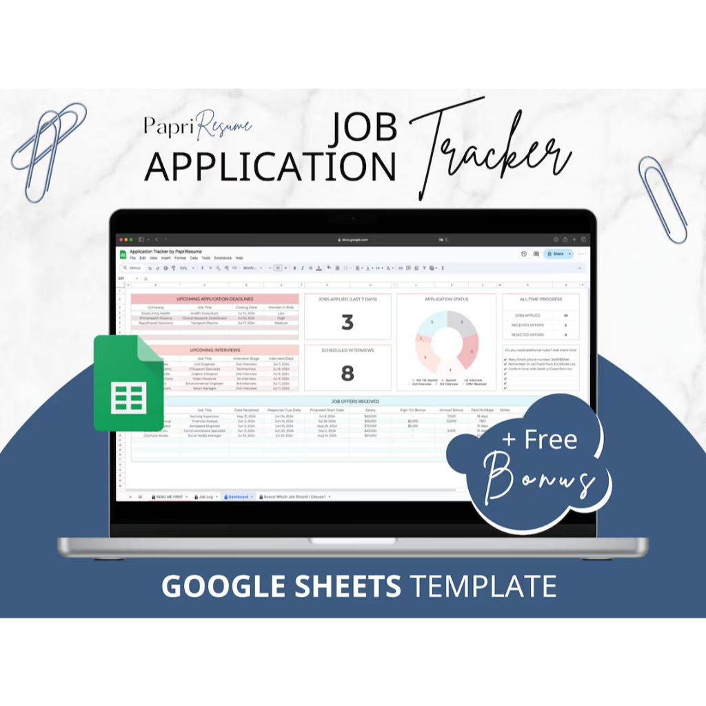 Job Application Tracker Spreadsheet Job Interview Tracker Job Offers ...