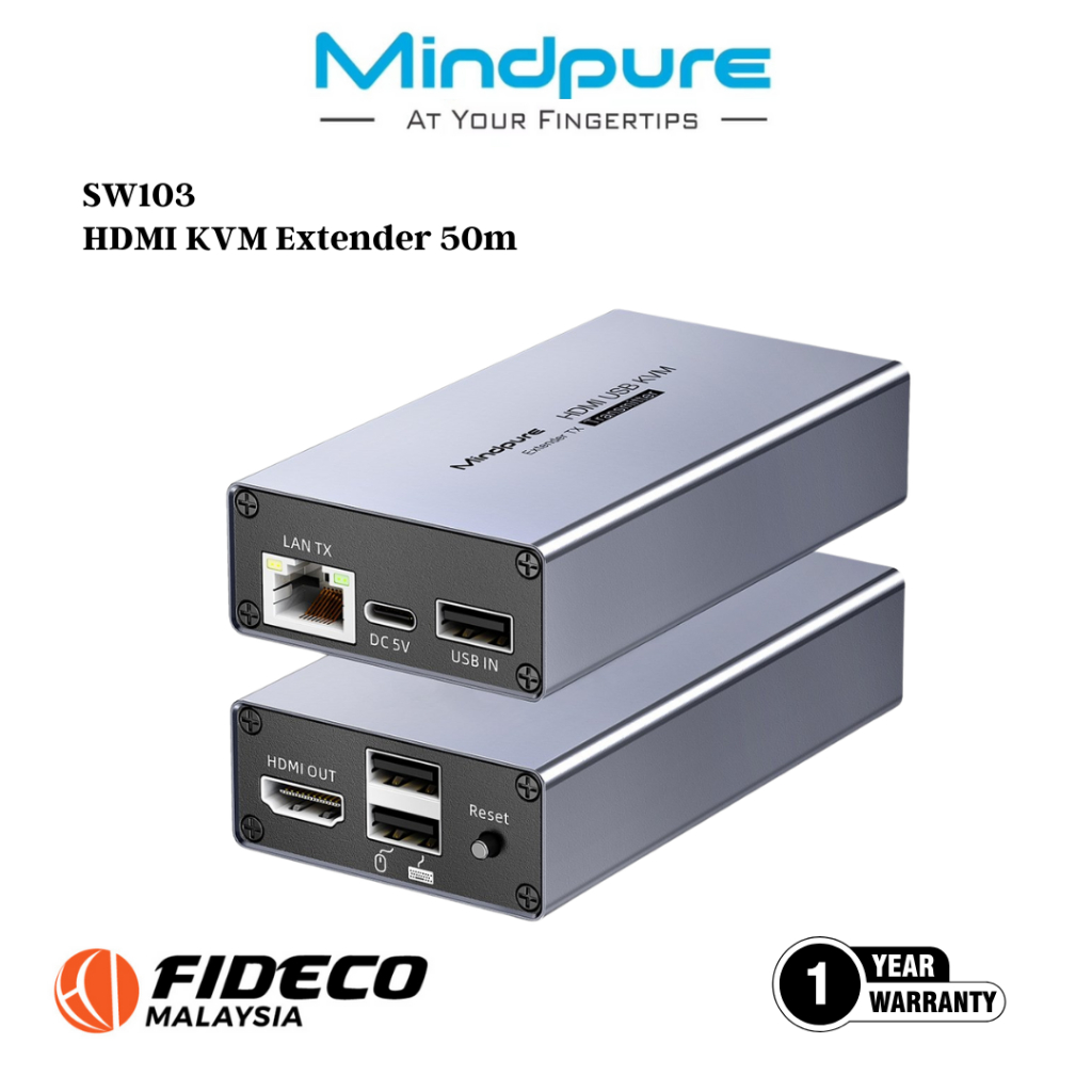 Mindpure SW103/SW104 1080P HDMI USB KVM Extender 50m/150m over Cat6 ...