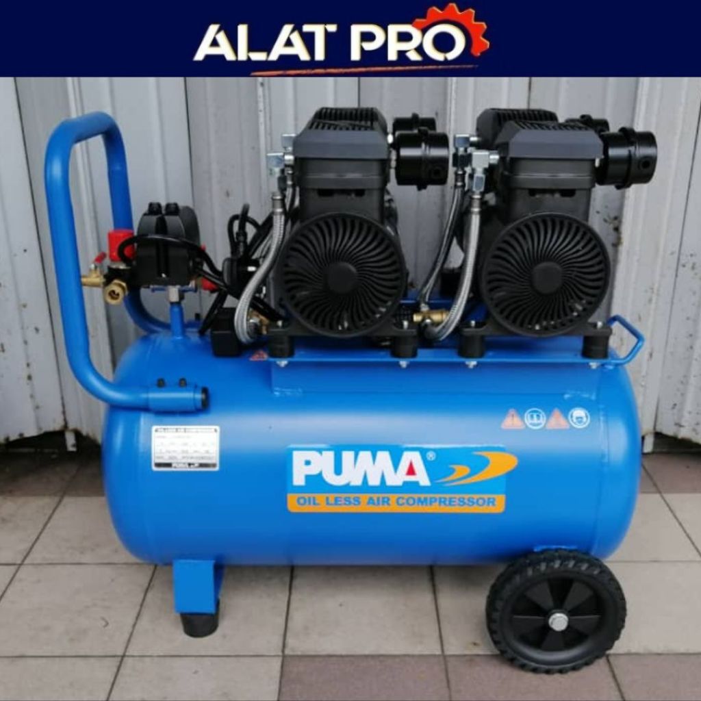PUMA FORCE55 1450W x2/4HP Oil Free Silent Air Compressor 8Bar/115psi ...