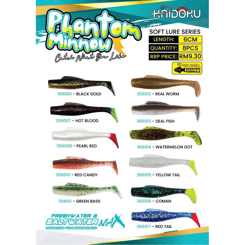 SOFT PLASTIC KAIDOKU PHANTOM MINNOW 8cm & 6cm | Shopee Malaysia
