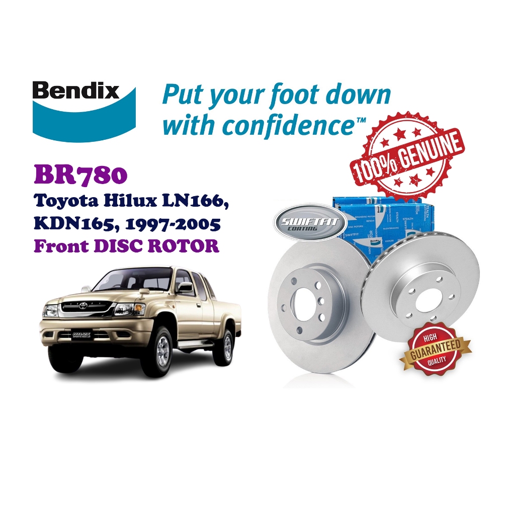 TOYOTA HILUX LN166, KDN165, TIGER 4X4 / SPORT RIDER Bendix Front Disc ...