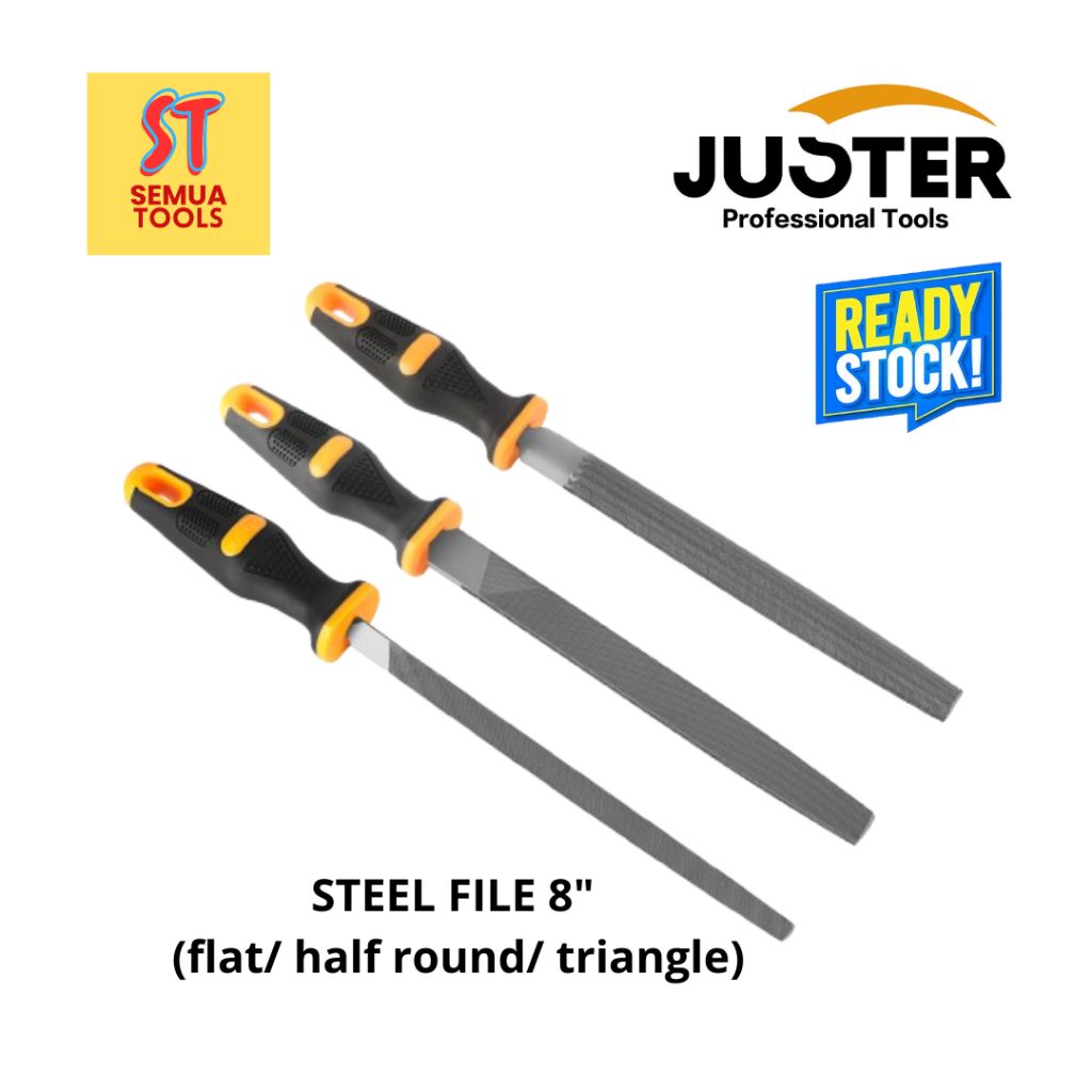 New JUSTER Steel FIle 8" / Flat Steel File / Half Round Steel File ...