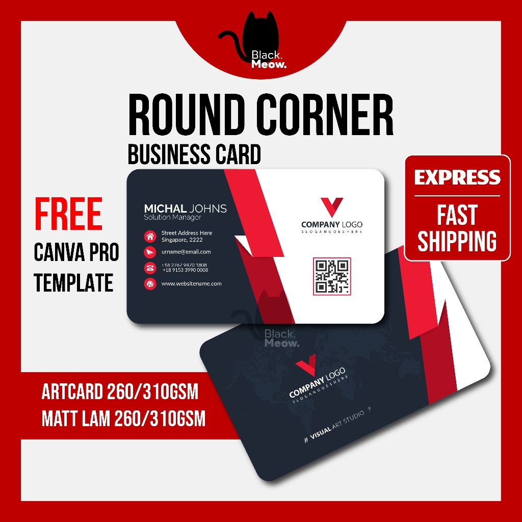 Round Corner Name Card / Business Card / Printing 260gsm 310gsm ...