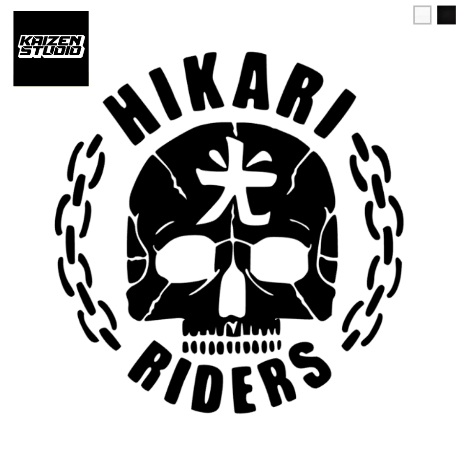 KAIZEN STUDIO Hikari Riders Skull Car Motorcycle Vinyl Cutting Sticker ...