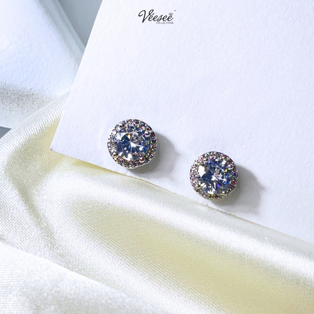 Veesee Elegant Fancy Simple Diamond Rhinestone S925 Stud Earrings ...
