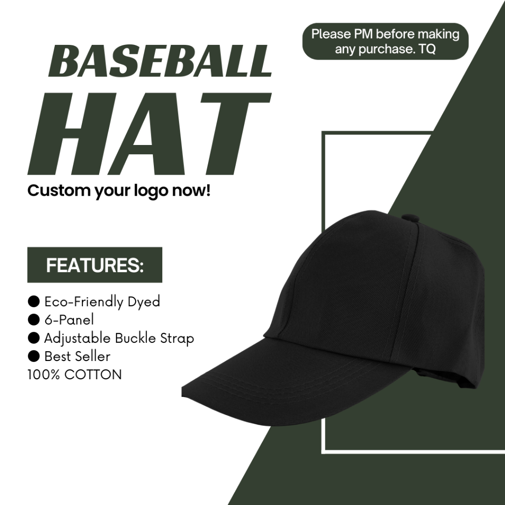🧢🧢Baseball Cap with Your Name or Logo Embroidery / Topi Nama/ logo ...