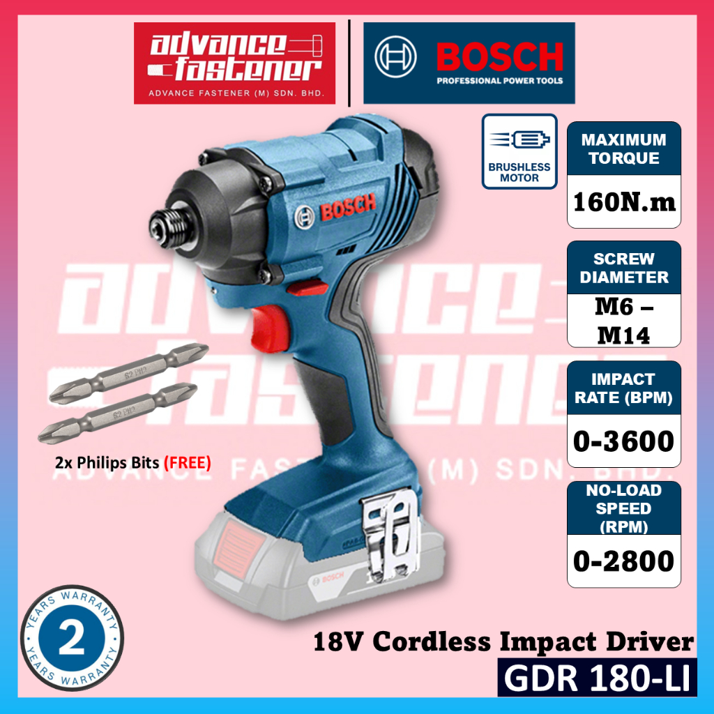 BOSCH GDR 180-LI 18V Professional Cordless Impact Driver | Shopee Malaysia