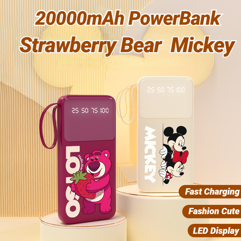 🔥Ultra-Thin🔥Cartoon Cute Power Bank 20000mAh Fast Charing PowerBank ...