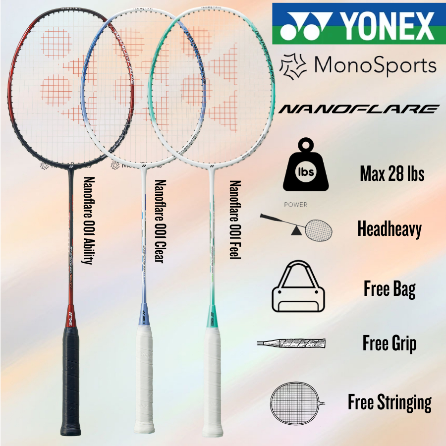 Monosports Yonex Nanoflare 001 Headlight Feel Ability Clear Badminton Racket 5UG5 | Shopee Malaysia