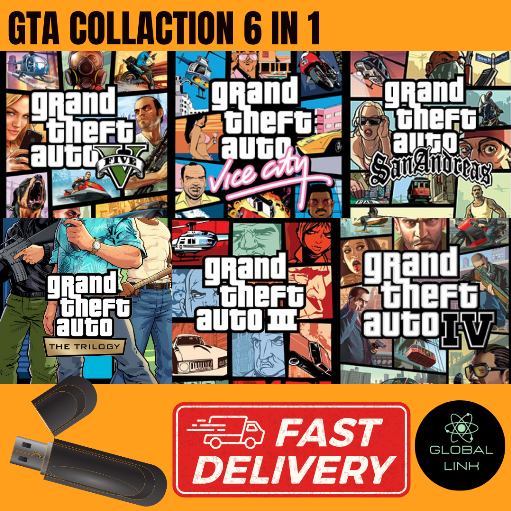[ PC Game ] 6-1 GTA Collection GTA V/GTA Vice City/ GTA San Andres/ GTA ...