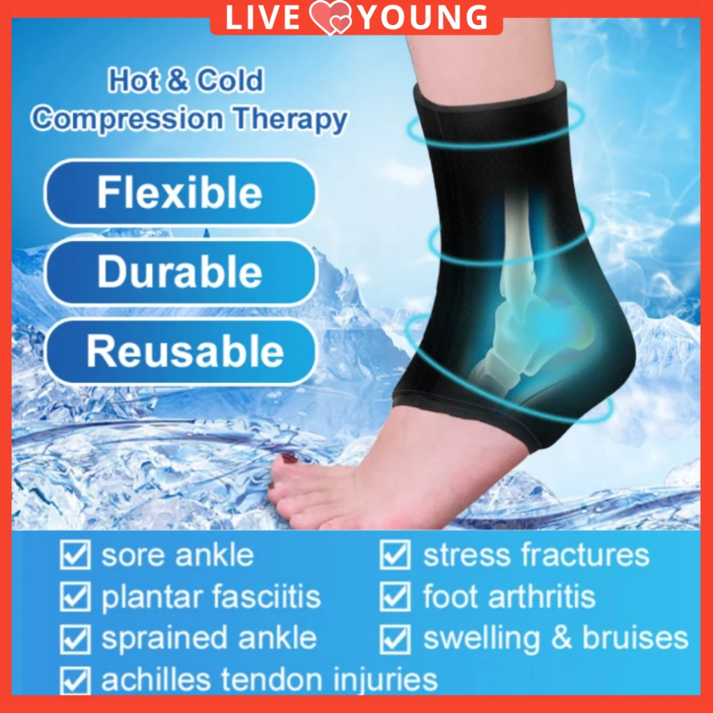 Ankle Ice Wrap Heel Hot Cold Compress Sock Gel Pack Support for Foot ...