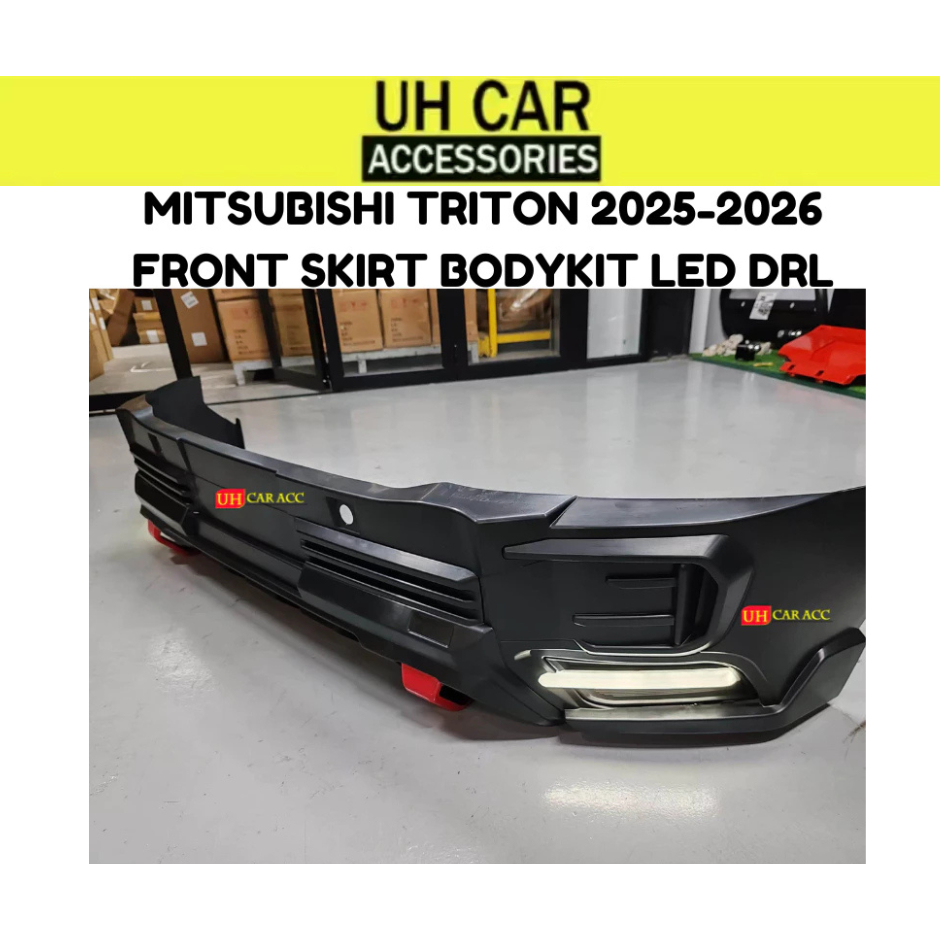 MITSUBISHI TRITON 2025-2026 FRONT BUMPER GUARD SKIRT BODYKIT LED DRL ...