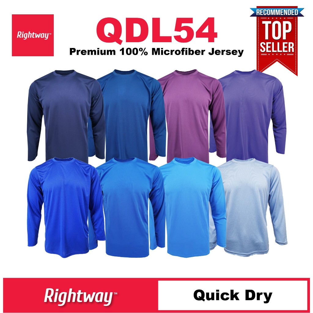 【BEST SELLER】 RIGHTWAY Unisex Quick Dry Long Sleeve Microfiber T Shirt ...