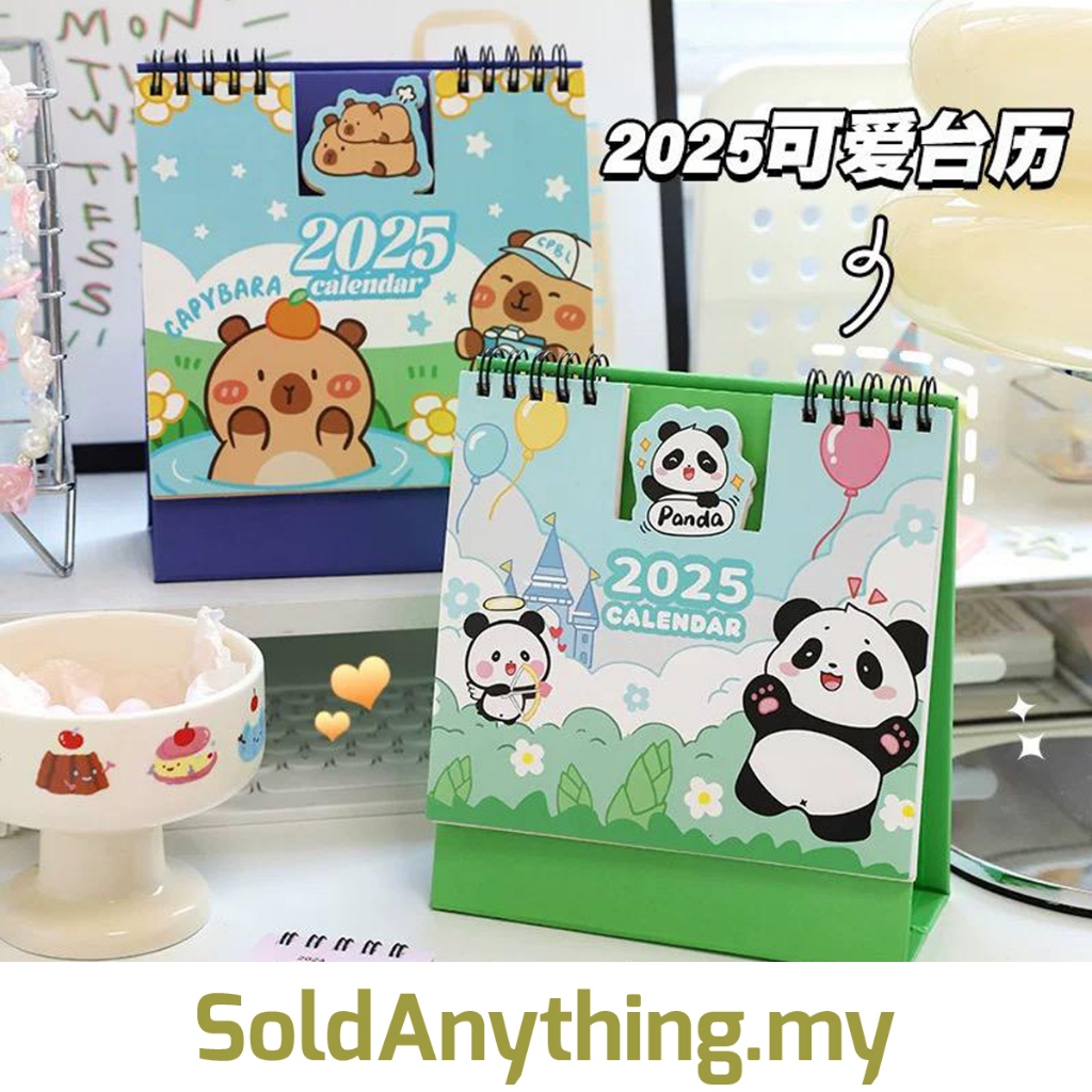 Ready Stock Cute Cartoon Desk Calendar 2025 Cute Cartoon Calendar Plan