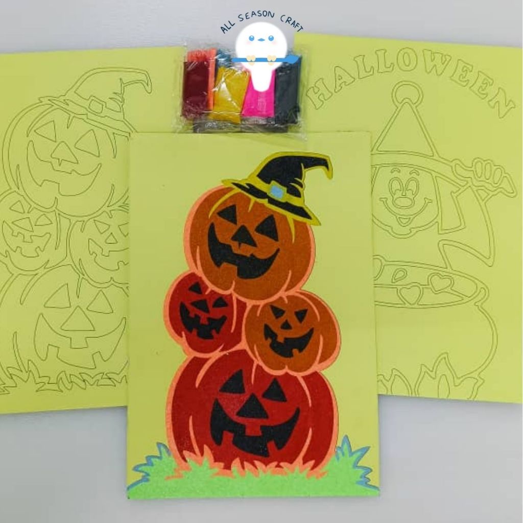 Halloween Sand Art Card L Size 16.5x24cm /Educational Art Craft for ...