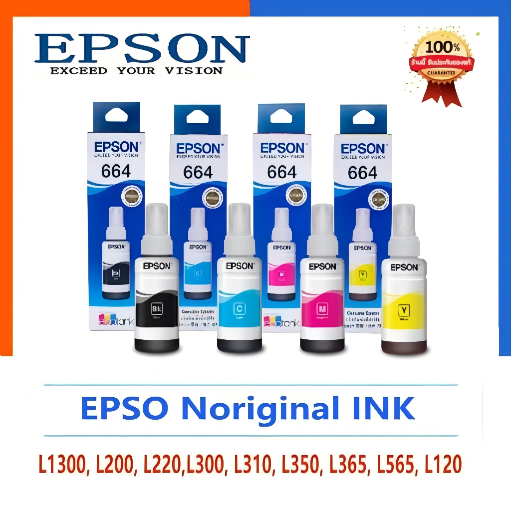ORIGINAL EPSON T664 ink for PRINTER L120 L210 L360 L405 L565 L1300 ink ...