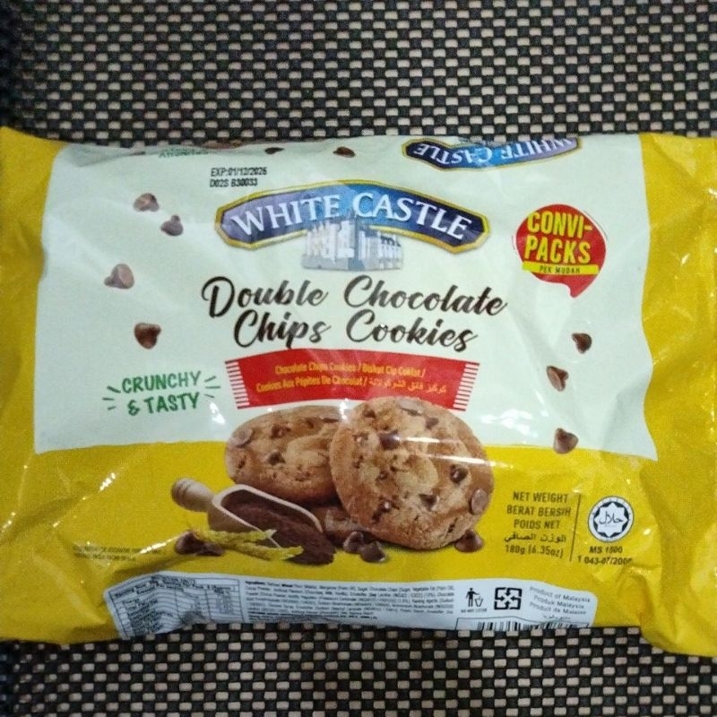 WHITE CASTLE Double Chocolate Chips Cookies Pek Mudah 30g X 6 Pek (Exp ...