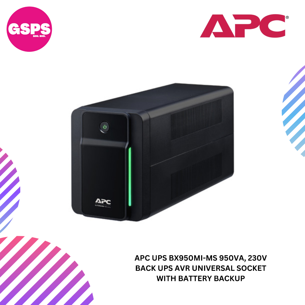 APC UPS BX950MI-MS 950VA, 230V BACK UPS AVR UNIVERSAL SOCKET WITH ...