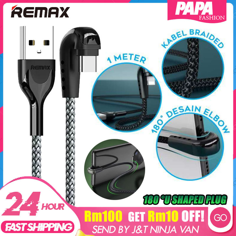 Remax Cable Type C Fast Charging Gaming Cable Android 90 Degree Type C ...