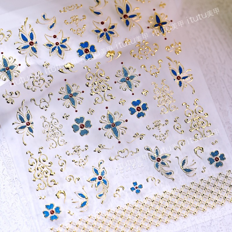 Monja ITUTU® Old Style Palace Nail Sticker Wedding Bride Nail Design ...