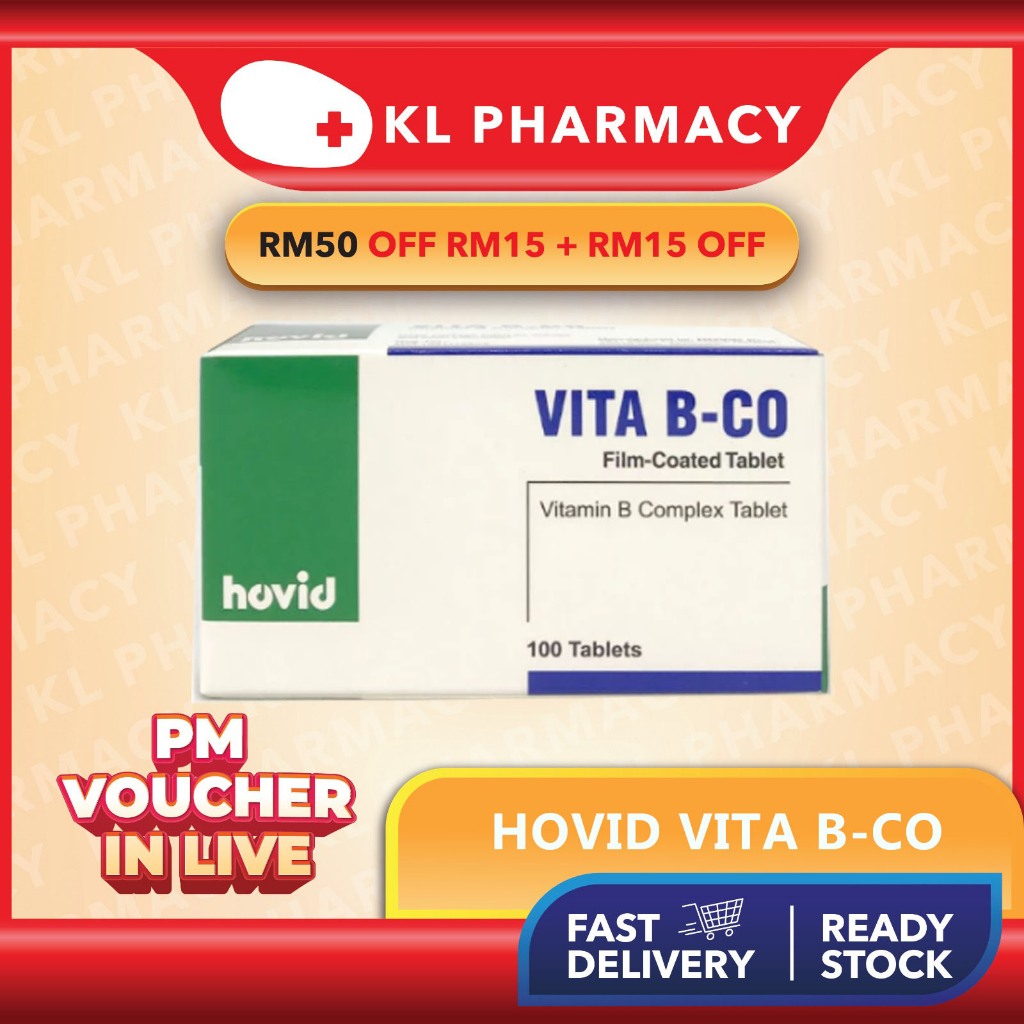 (BOX) Hovid Vita B-Co (VITAMIN B COMPLEX) Film Coated Tablet 10'Sx10 ...