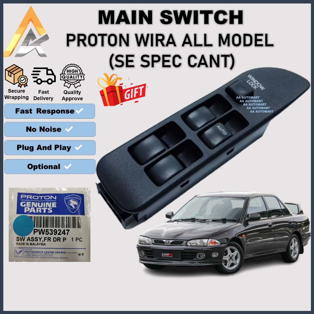 ORIGINAL Proton Wira Black Grey(Auto Up Down) Power Window Main Switch ...