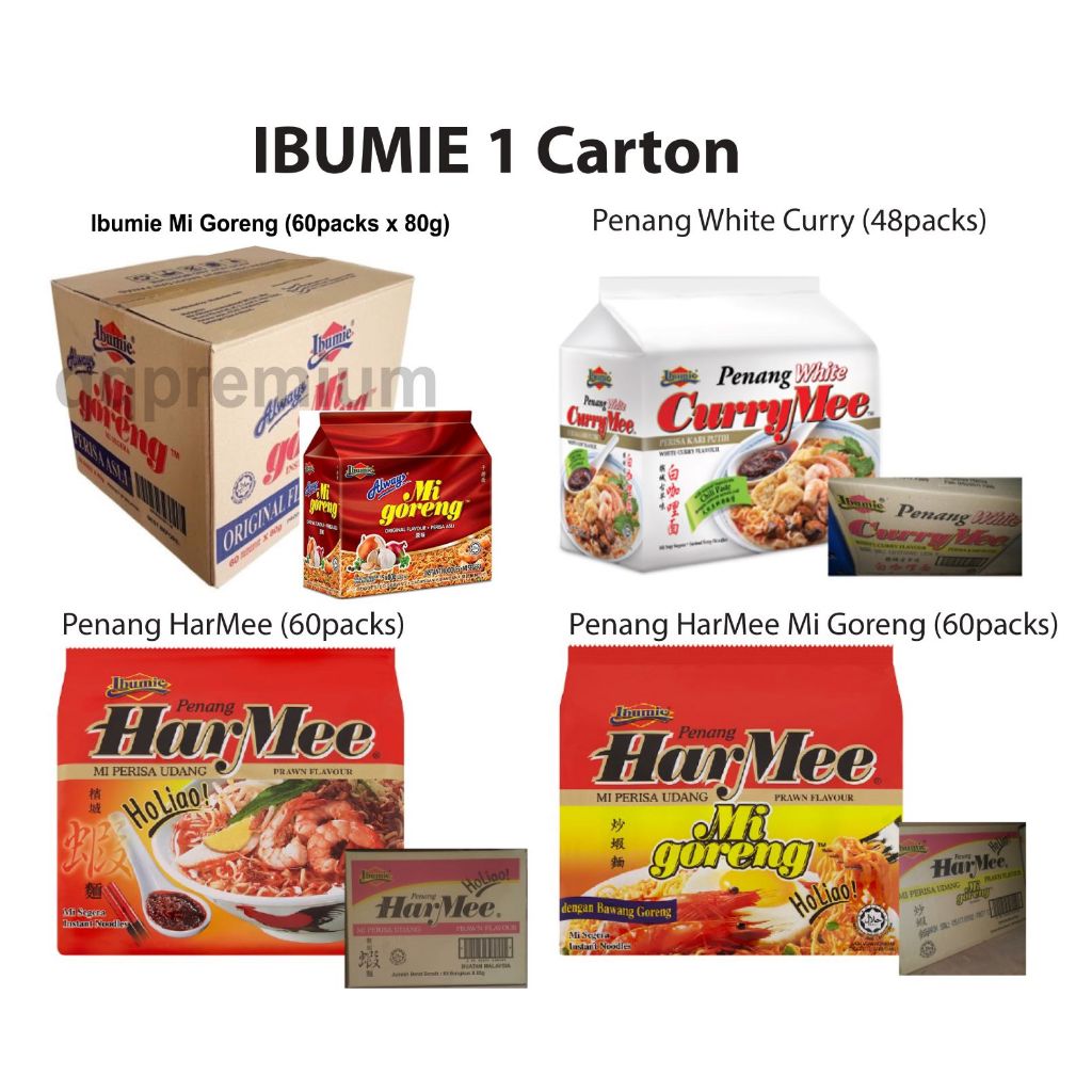 Ibumie Mi Goreng/ HarMee/ Penang White Curry (1 Carton) | Shopee Malaysia