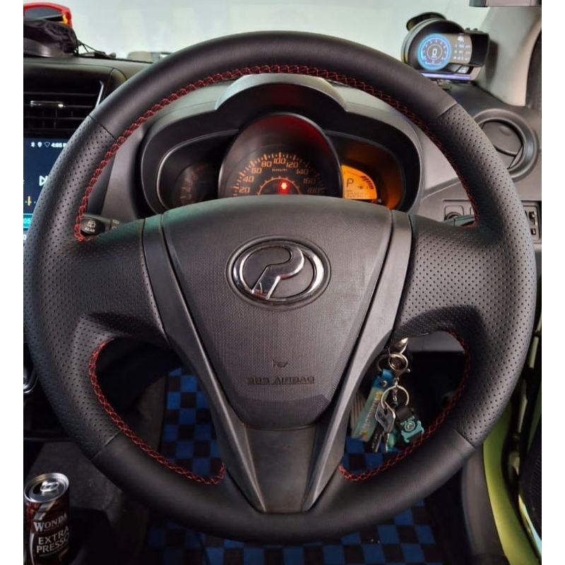 Perodua Axia Rahmah G Design Leather Car Steering Cover Wrap Self DIY ...