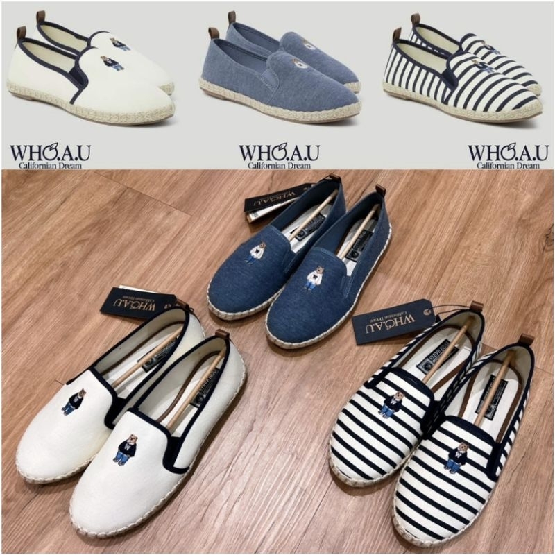 WHO.A.U Korea 2024 Steve Bear Espadrille Shoes Lifestyle Trendy Slip ...