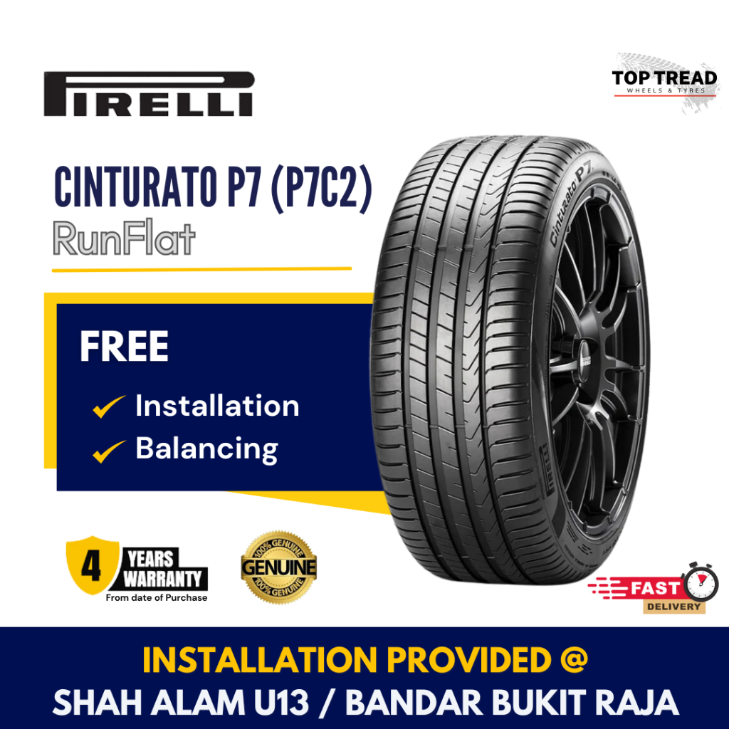 Pirelli Cinturato P7C2 Run Flat 17 18 inch Tyre (INSTALLATION) Tayar ...