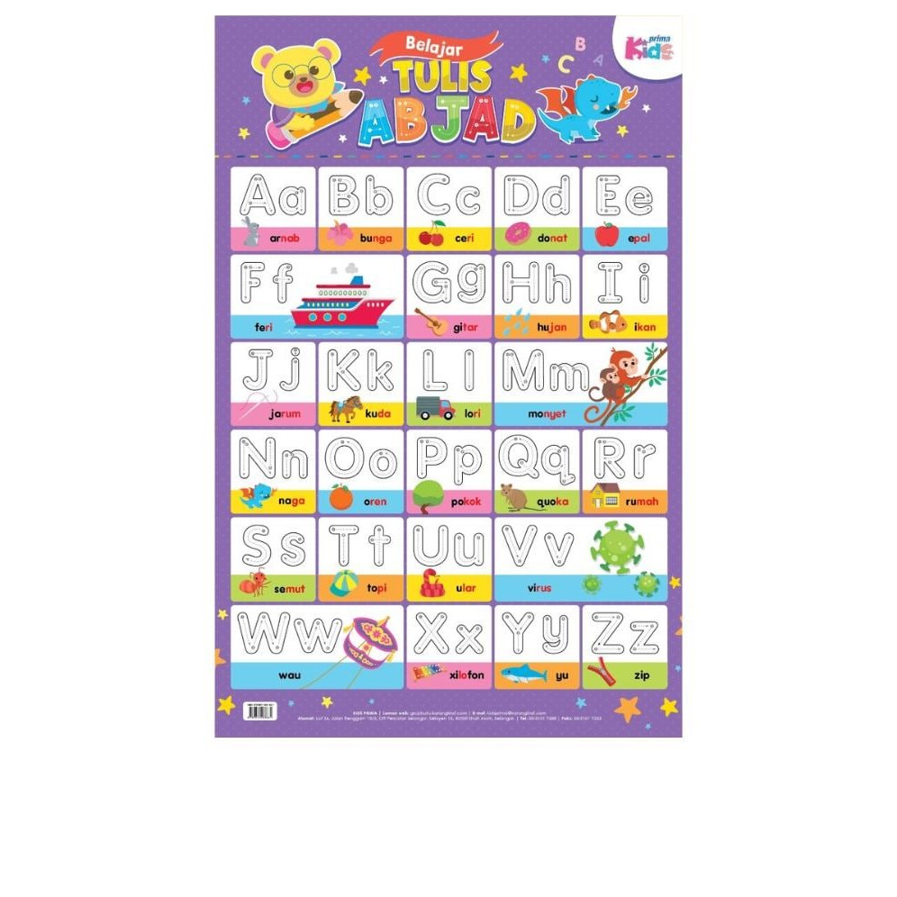 💥PROMOTION💥 Poster Belajar Tulis Abjad - POSTER KANAK-KANAK | POSTER ...