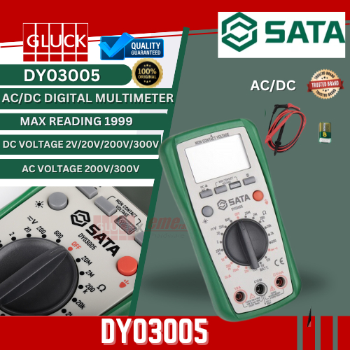 Sata DY03005 AC/DC Digital Multimeter (MAX READING 1999) | Shopee Malaysia