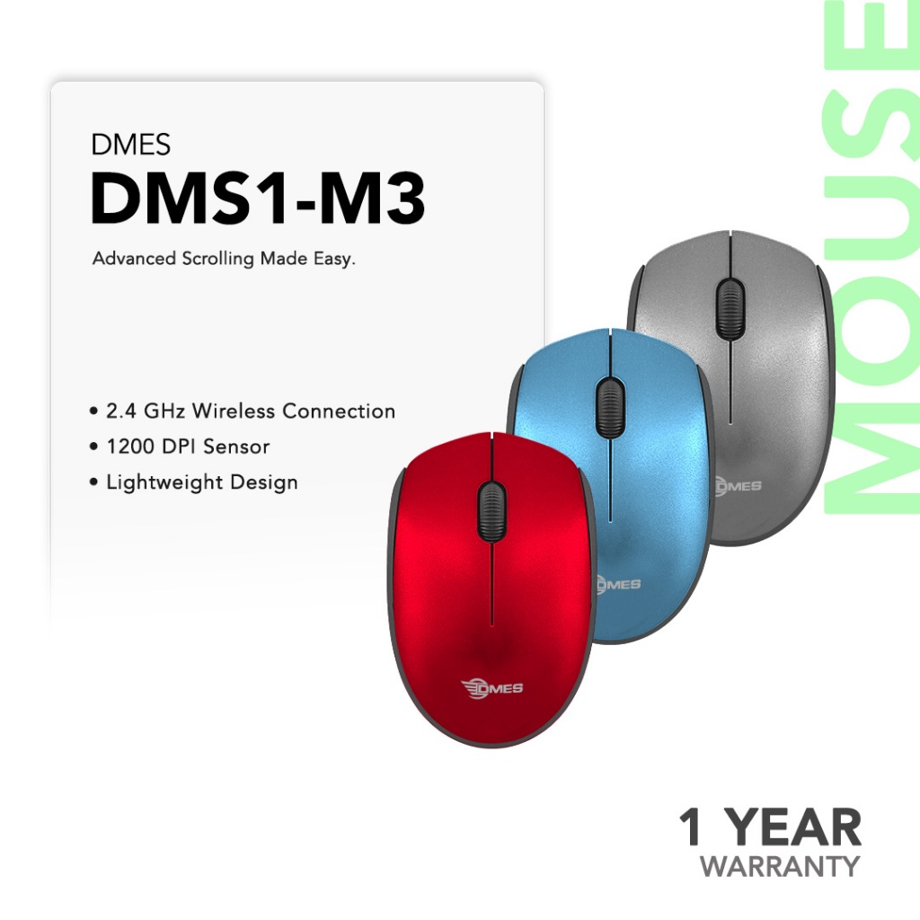 Dmes DMS1-M3 Wireless Mouse 2.4GHz 3 Button 1200 DPI Optical Tracking ...
