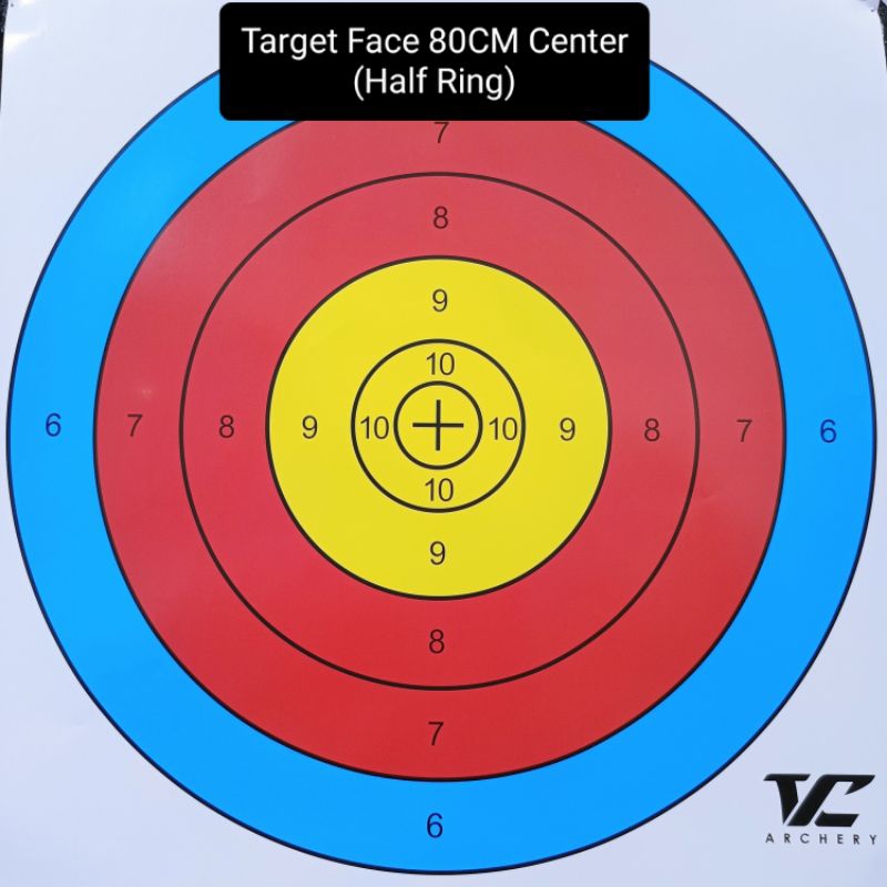 ARCHERY PAPER TARGET FACE 40CM - 2 VARIANT - HALF RING / FULL RING ...