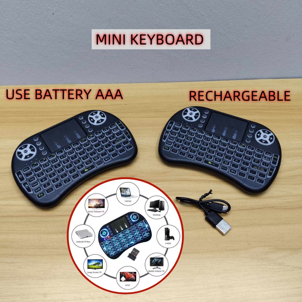 MINI KEYBOARD REMOTE CONTROL TV BOX MINI TOUCH PAD BATTERY RECHARGEABLE ...